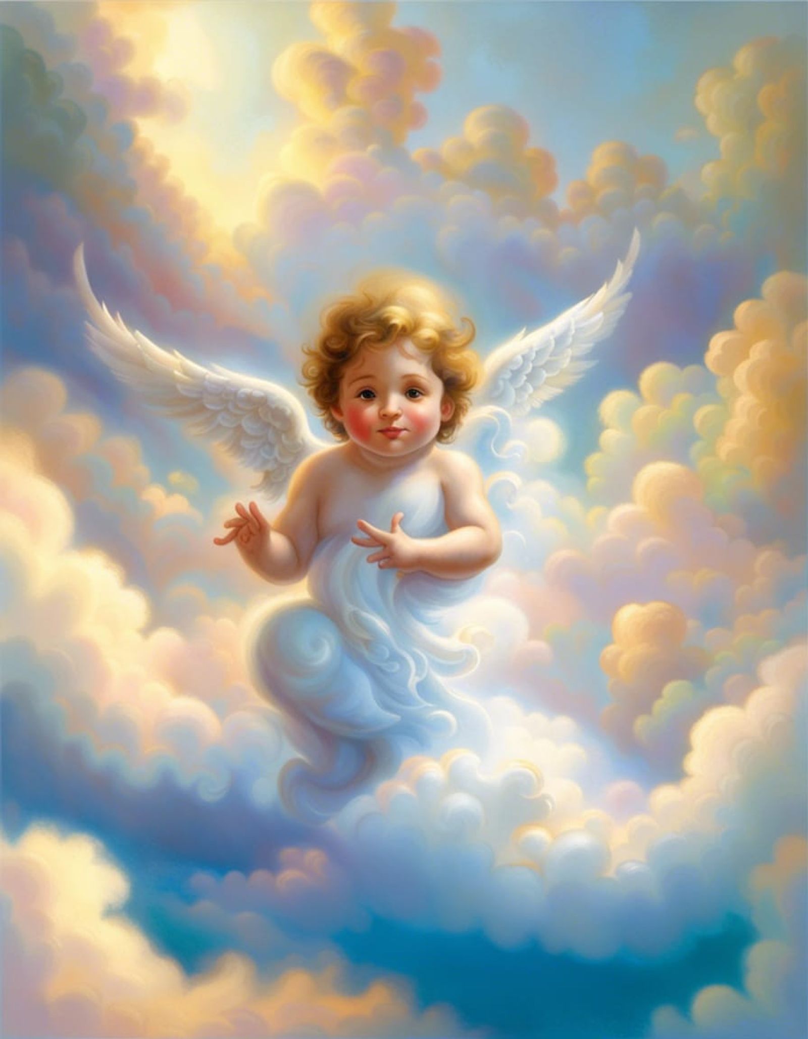 Cherub In The Clouds - AI Generated Artwork - NightCafe Creator