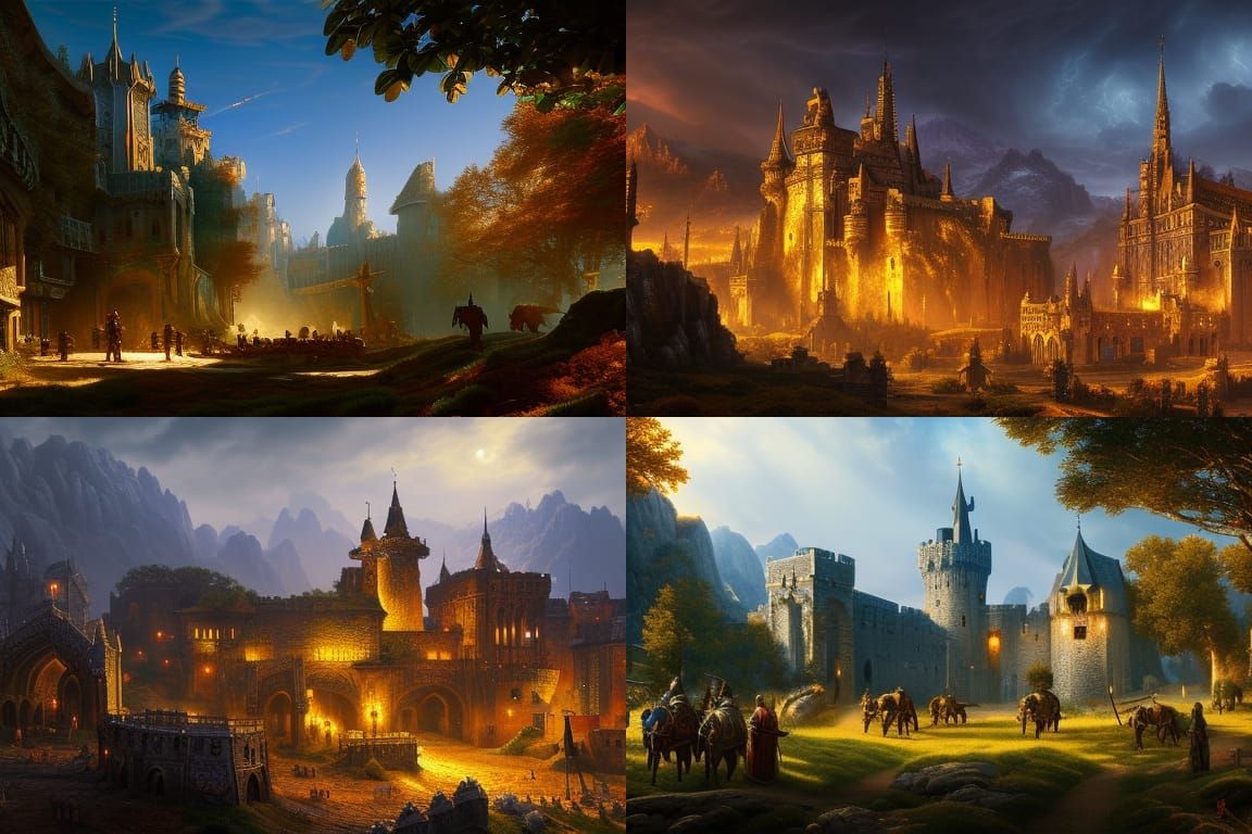 KNIGHTS DEFENDING A CASTLE BATTLE SCENE - AI Generated Artwork ...