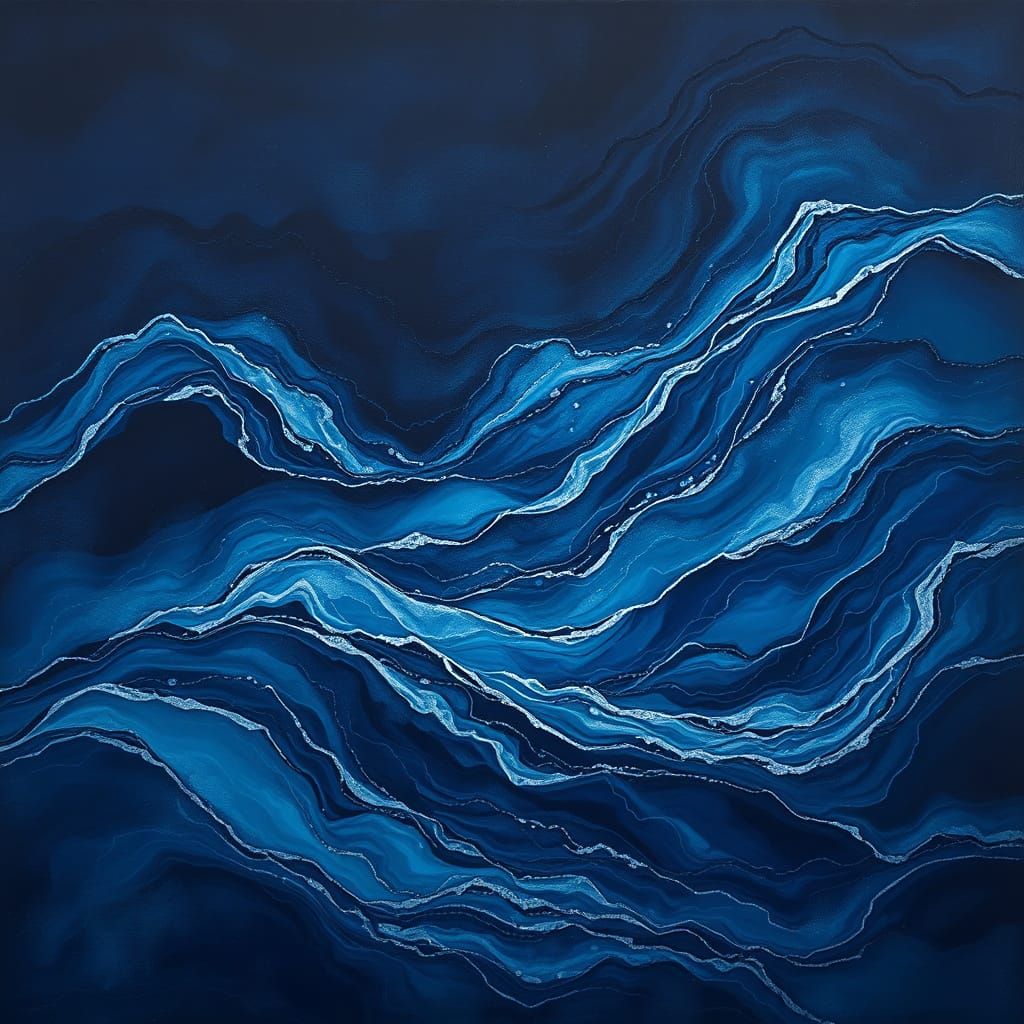 “The underworld river Styx visualized as flowing dark waves with ...