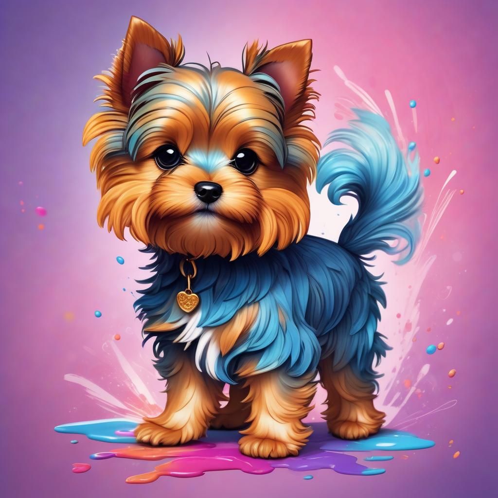 chibi style yorkkie - AI Generated Artwork - NightCafe Creator