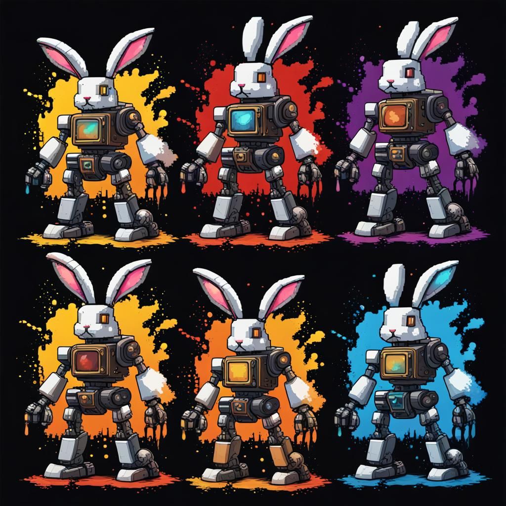 Rabbit Mecha Pixelart Concept - AI Generated Artwork - NightCafe Creator