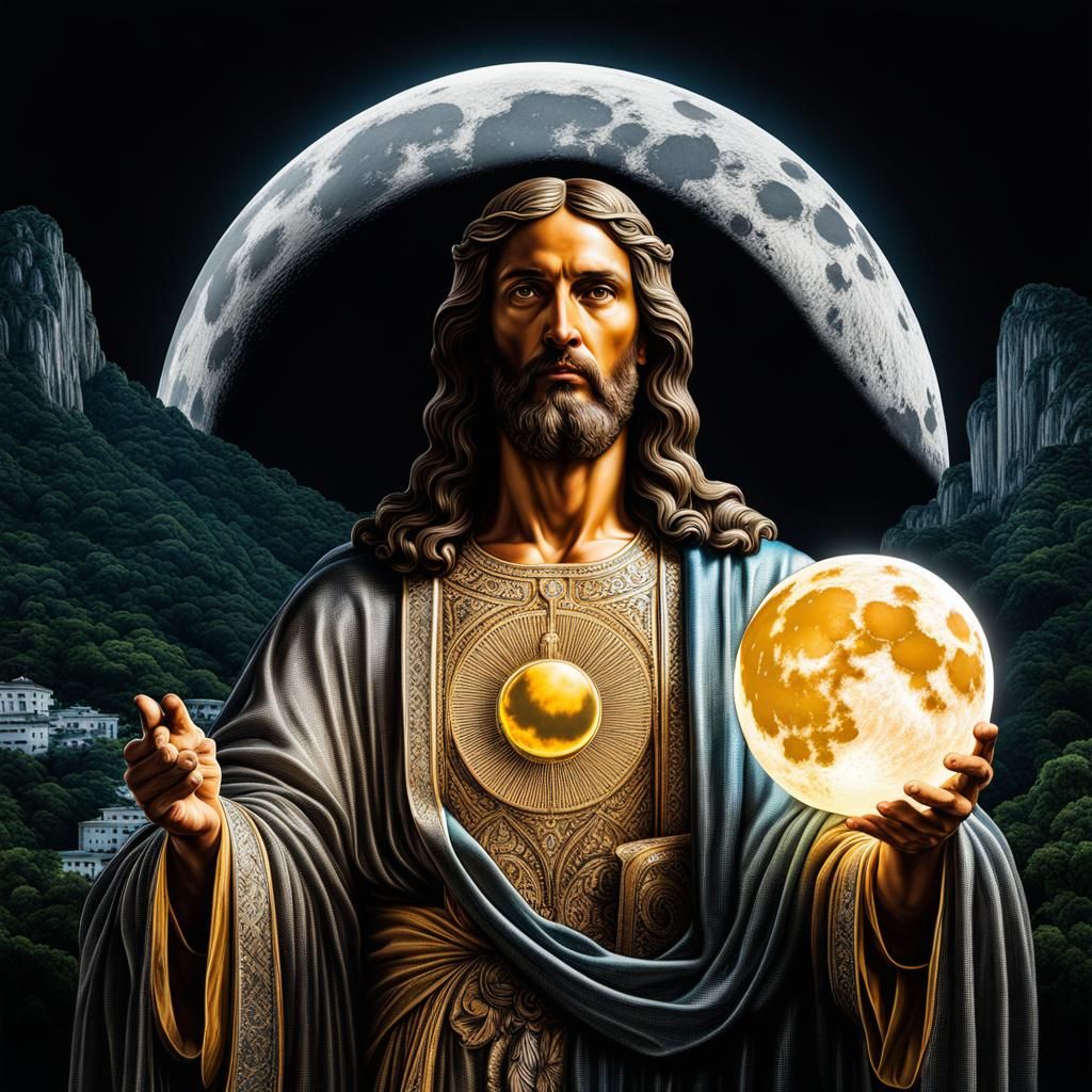Jésus "full Moon" Christ - AI Generated Artwork - NightCafe Creator