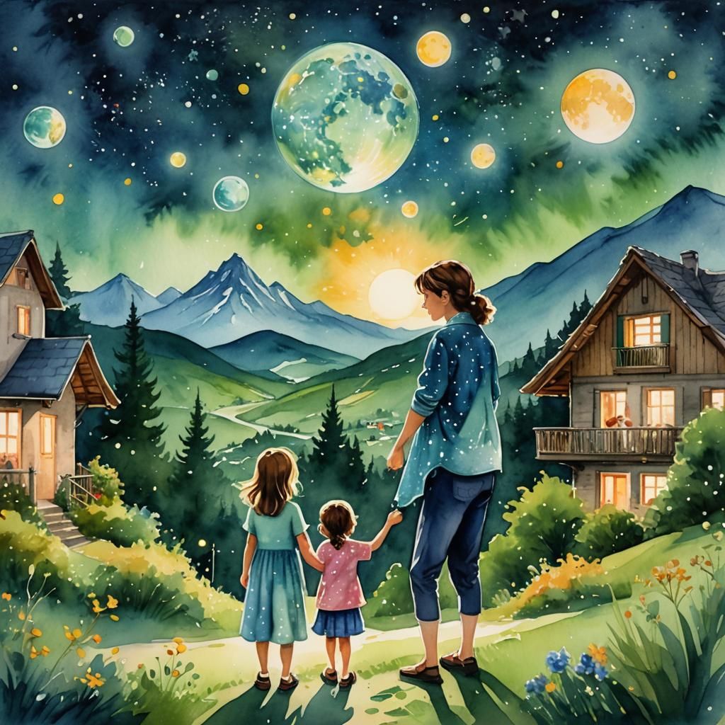 Starry night with eclipse . - AI Generated Artwork - NightCafe Creator