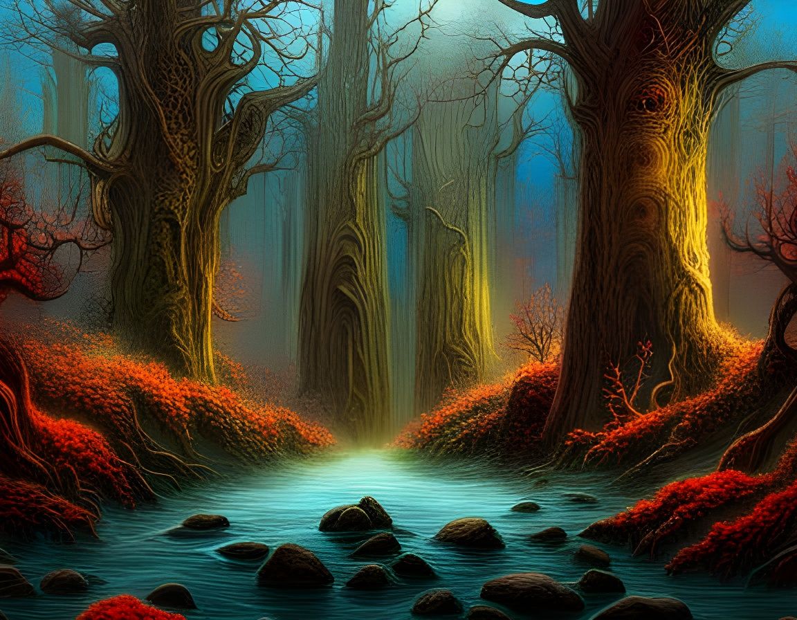 FOREST STREAM - AI Generated Artwork - NightCafe Creator