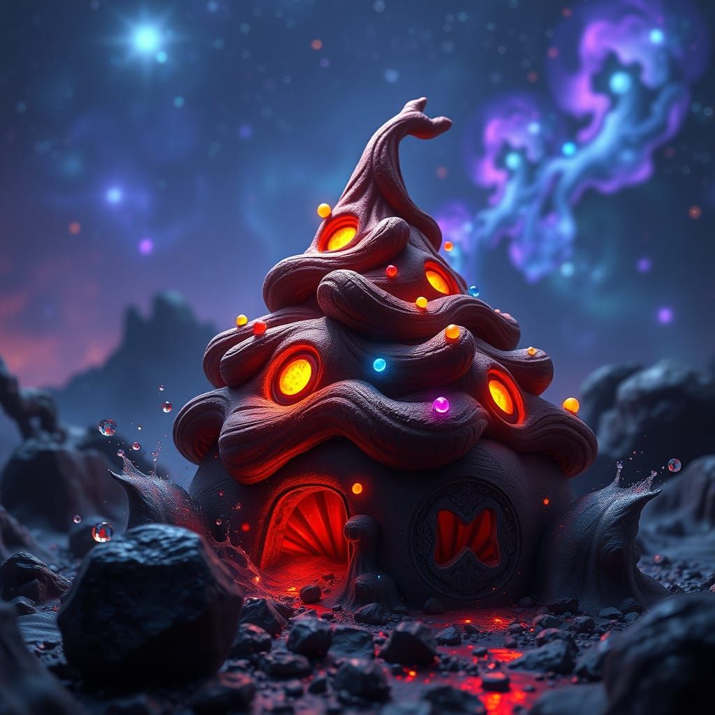 a chocolate house - Fantastical Poop Star in a Deep Color Pa...
