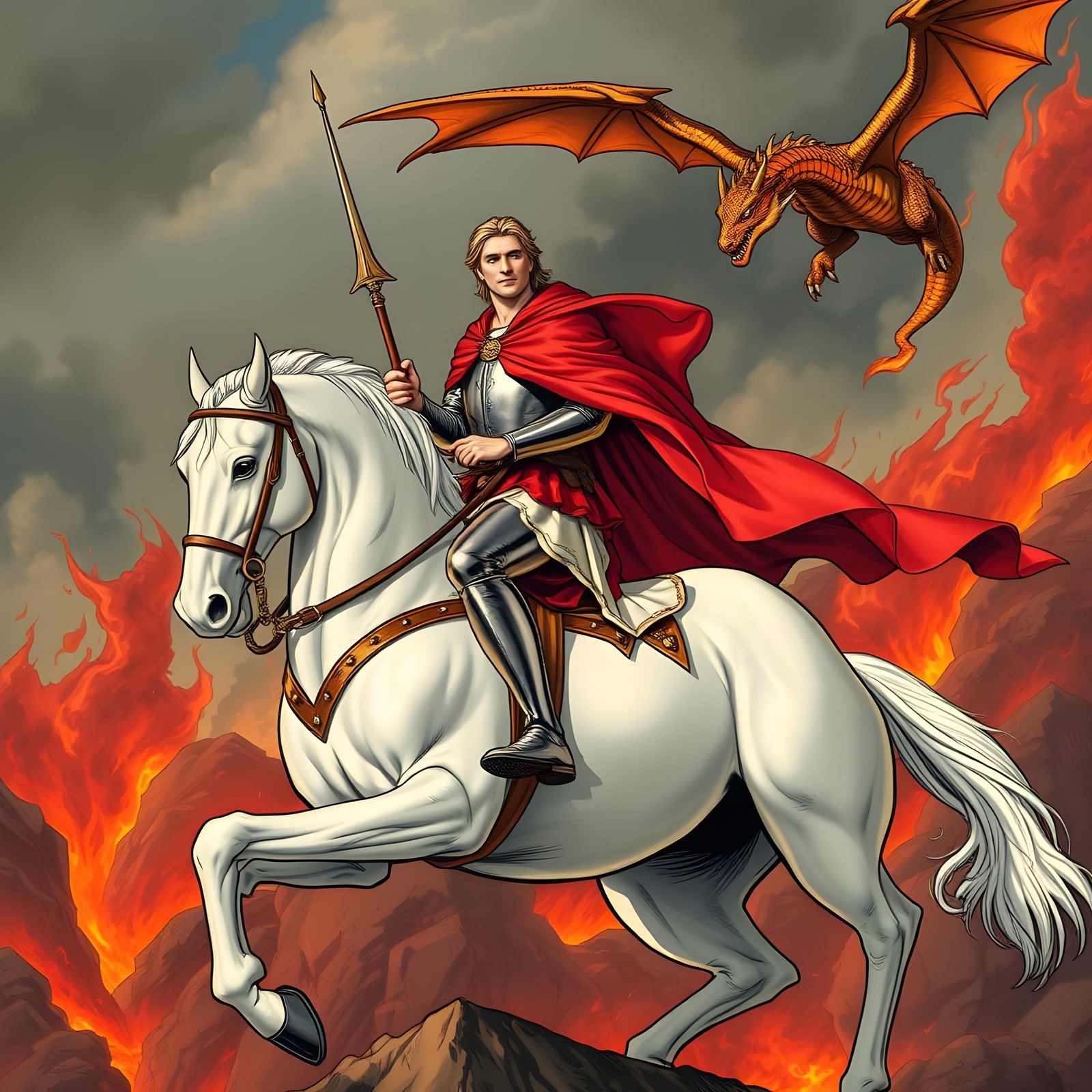 Saint George Slays the Dragon. In the upper right of the frame is a ...