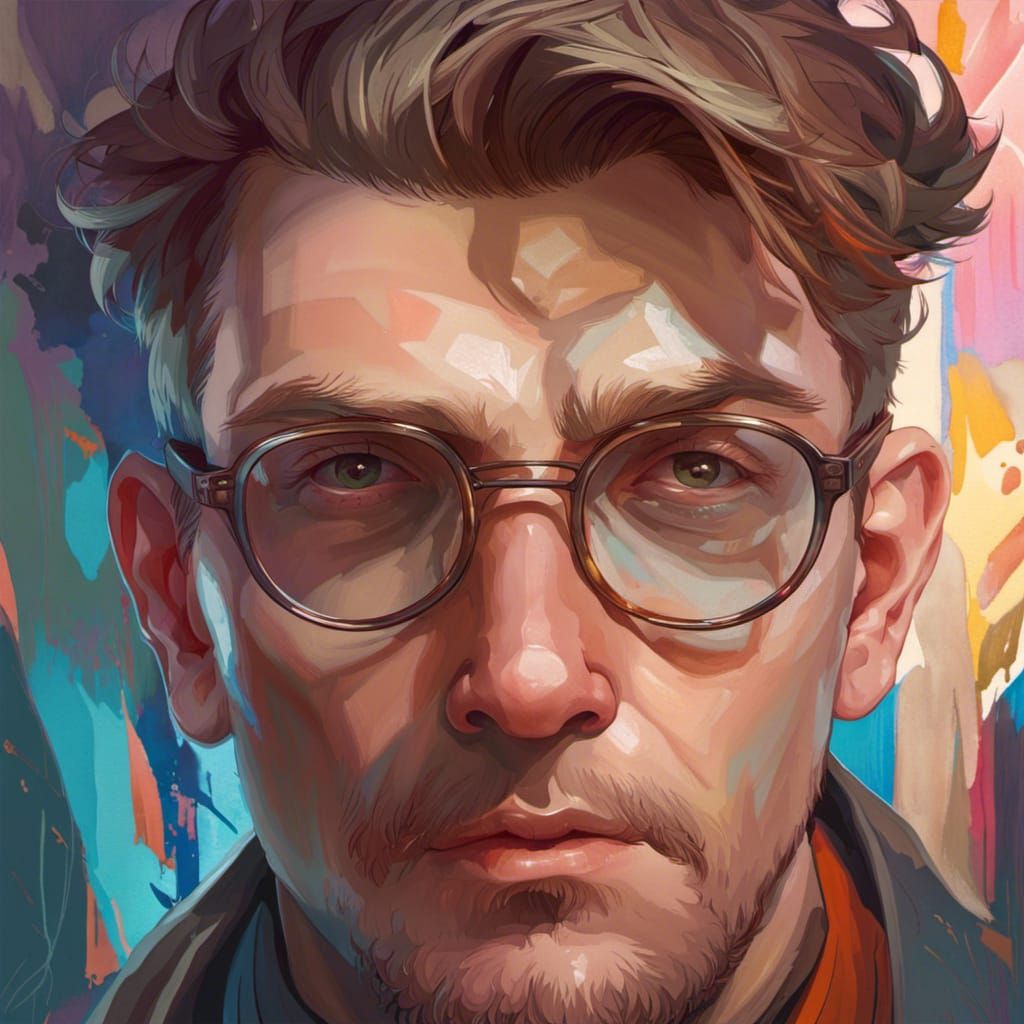 Autistic german man early 30's glasses - AI Generated Artwork ...