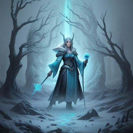Frozen Nova Sorcerer - Enchanted Sorceress Unleashes Cosmic ...