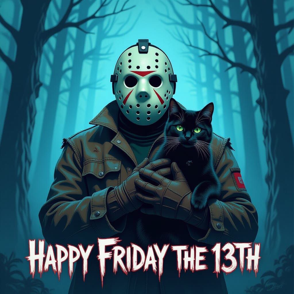 Jason Voorhees, & His Black Cat - Jason Voorhees and Black C...