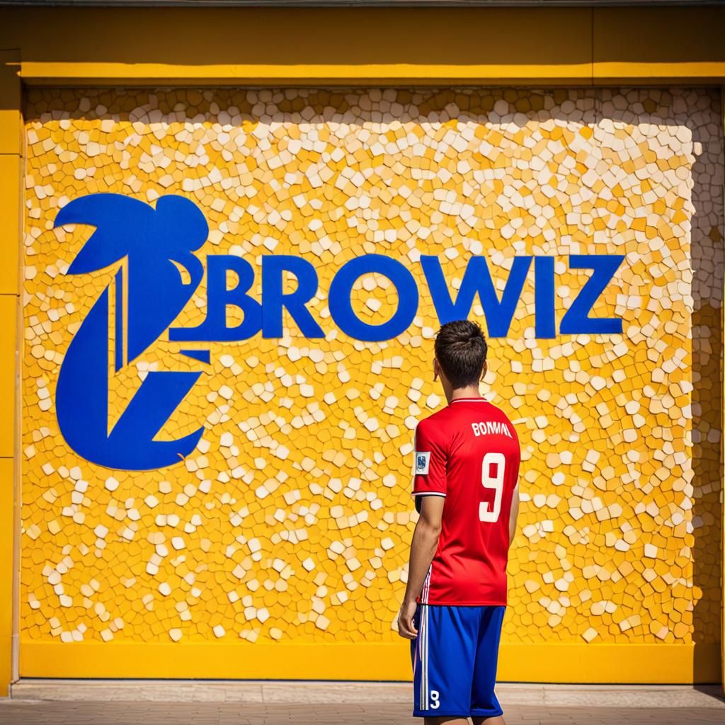 BROWZ Soccer Fan Store on a Sunny Day - AI Art