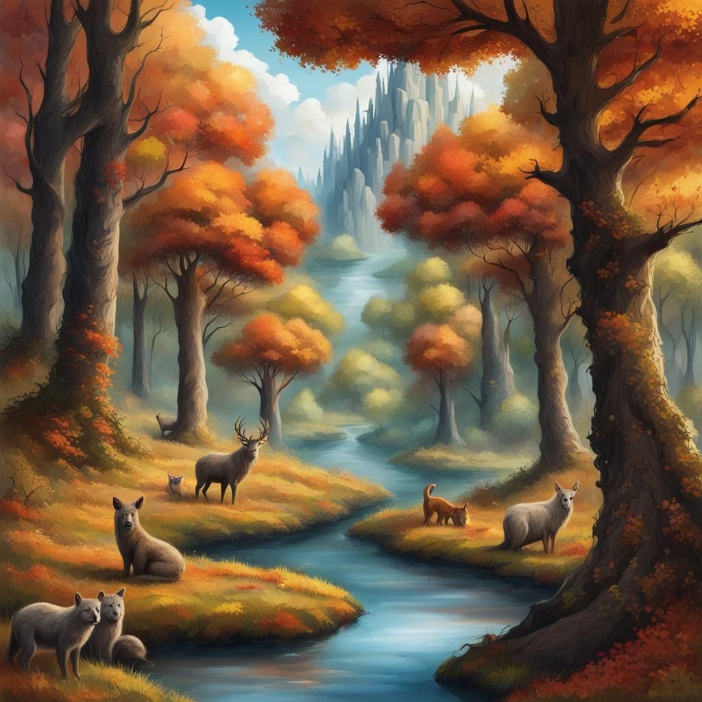 Autumn Fall - AI Generated Artwork - NightCafe Creator