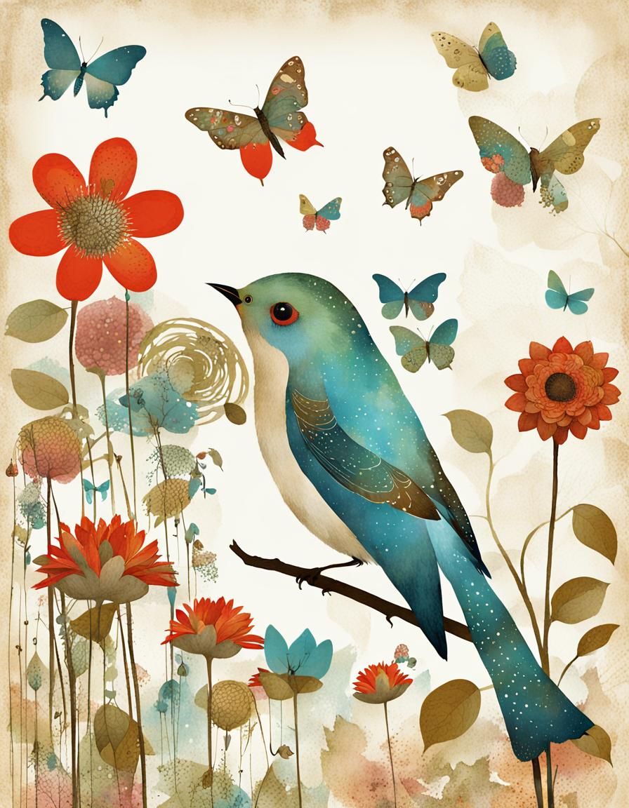 Blue bird - AI Generated Artwork - NightCafe Creator