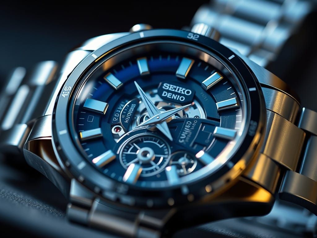 seiko 5, 4k - Sleek Stainless Steel Watch Exposed in 4K Deta...
