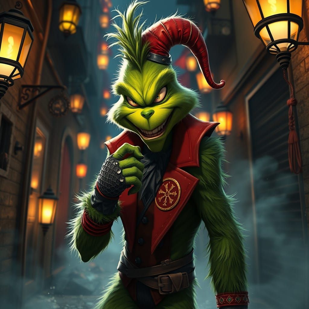 Mischievous Grinch Channels Jinx's High-Energy Aes... - AI Art