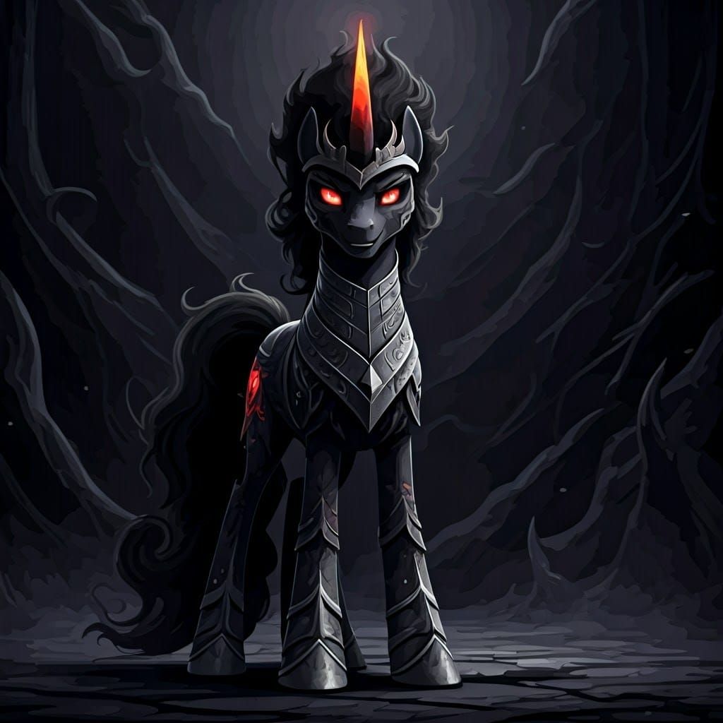 Dark, Cyberpunk Pony King Sombra - AI Art