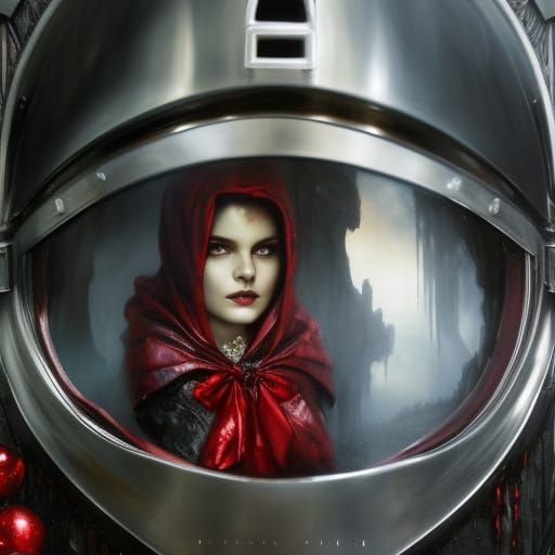 Little red riding hood on a mirror… - AI Generated Artwork - NightCafe ...