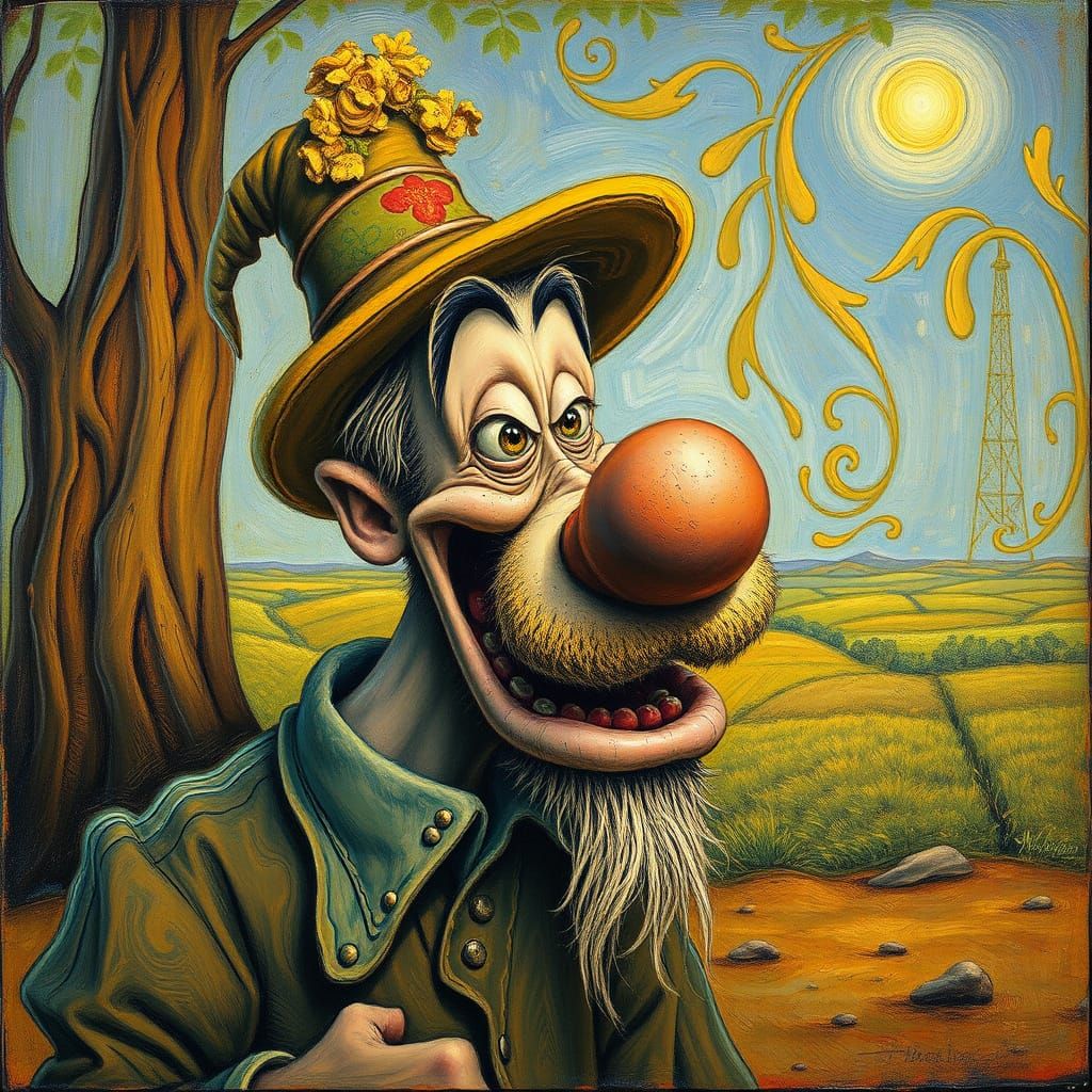 Surrealistic Post-Impressionist Portrait of Goofy - AI Art