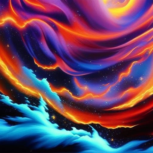 Elemental Waves - AI Generated Artwork - NightCafe Creator