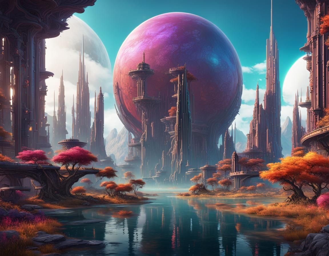 Utopian science fiction world - AI Generated Artwork - NightCafe Creator