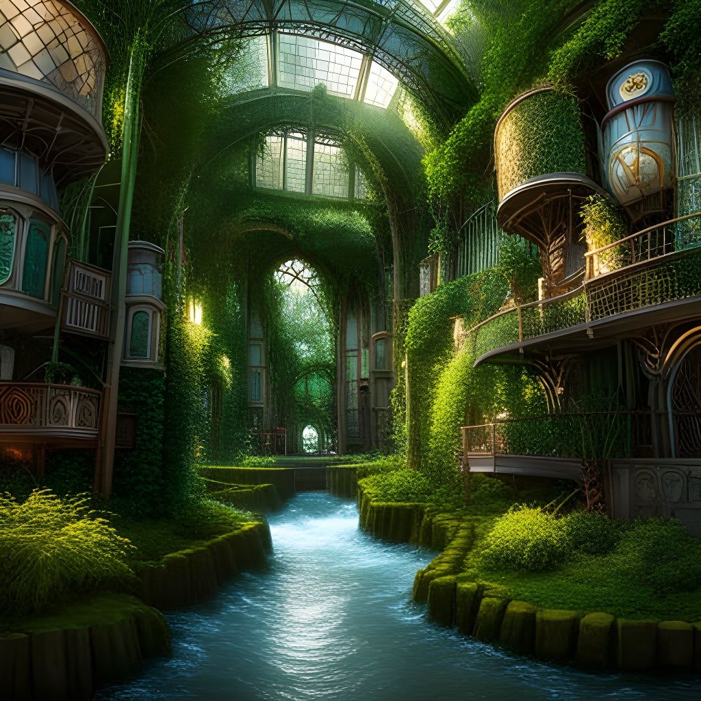 Overgrown Amusement Park - AI Generated Artwork - NightCafe Creator