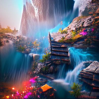 waterfall - AI Generated Artwork - NightCafe Creator