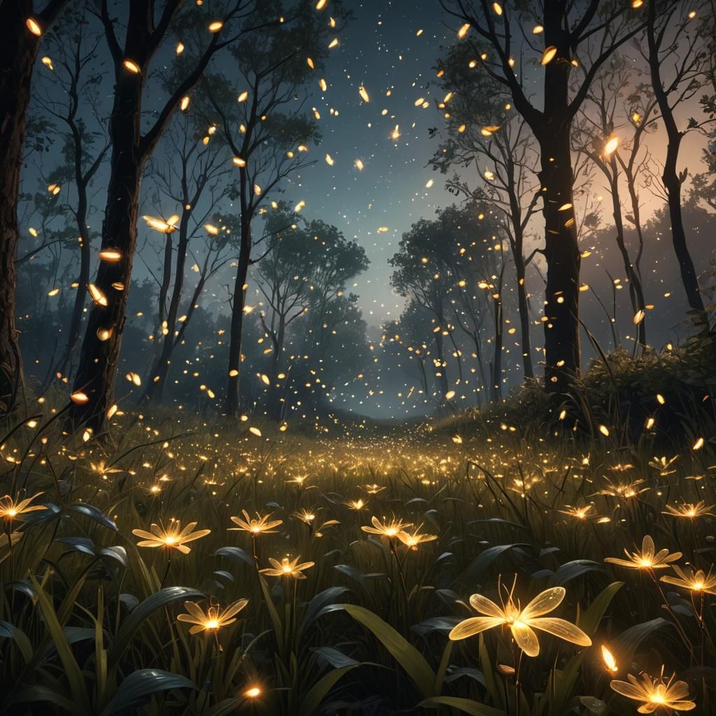 Fireflies - AI Generated Artwork - NightCafe Creator