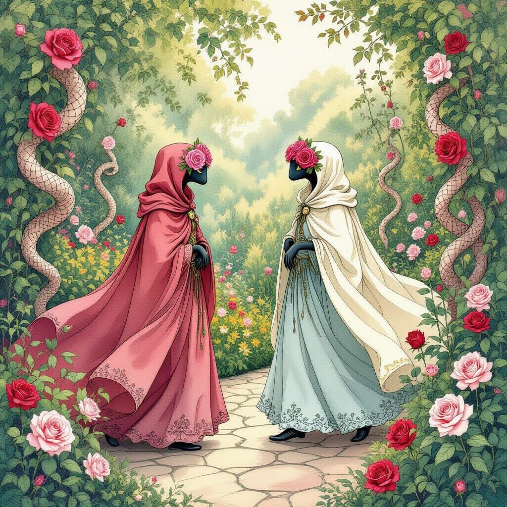 Snakes tour the garden in disguise - Anthropomorphic Roses i...