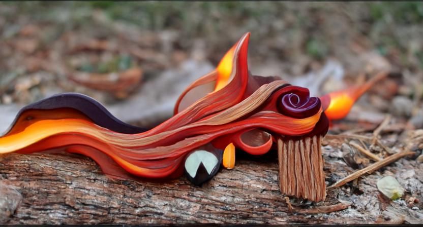 A roaring campfire in the middle of the woods at night, quilling - AI ...