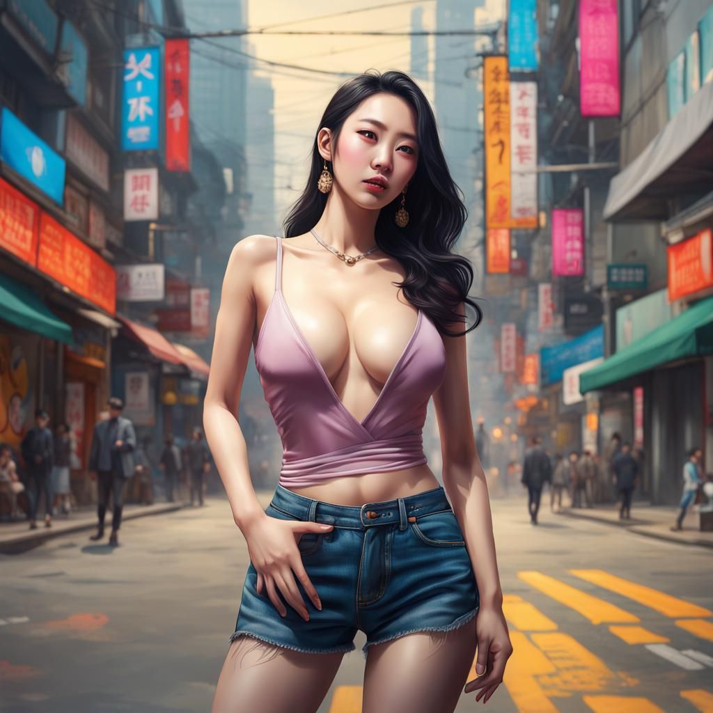 Alluring Korean Model - AI Generated Artwork - NightCafe Creator