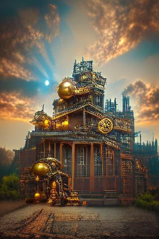 Steampunk temple - AI Generated Artwork - NightCafe Creator