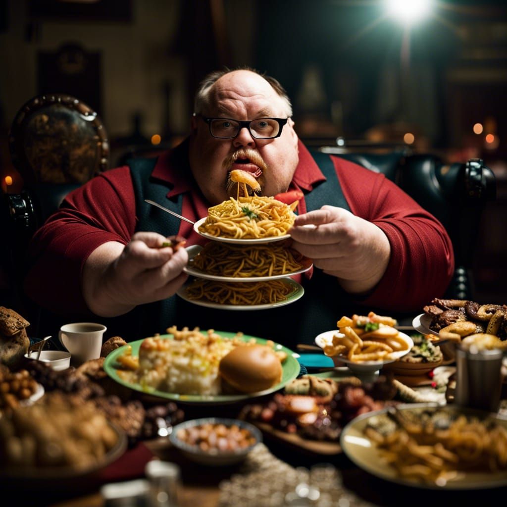 Eating Food - AI Generated Artwork - NightCafe Creator