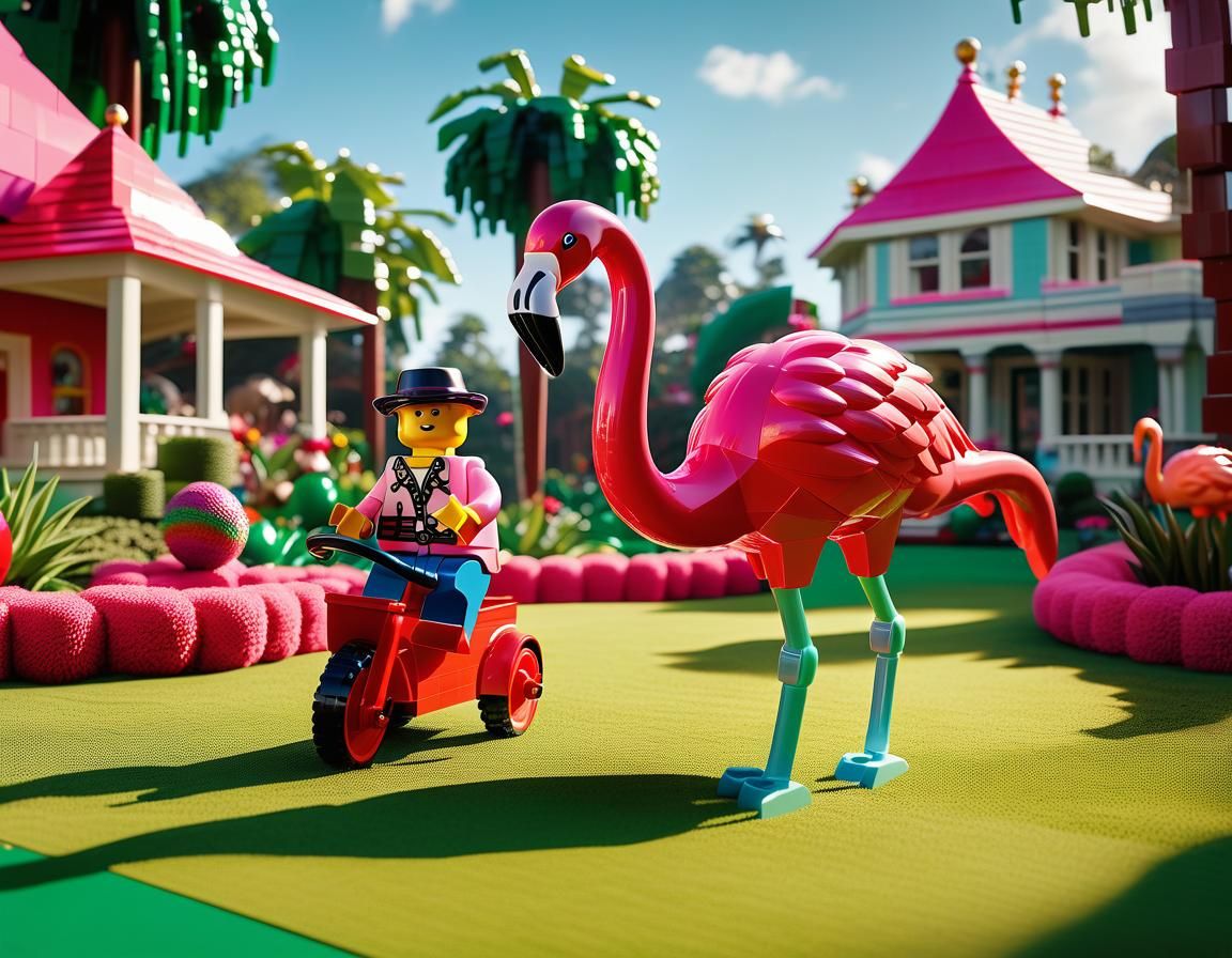 Poutfree Flamingo Riding With TD and MZ - AI Generated Artwork ...