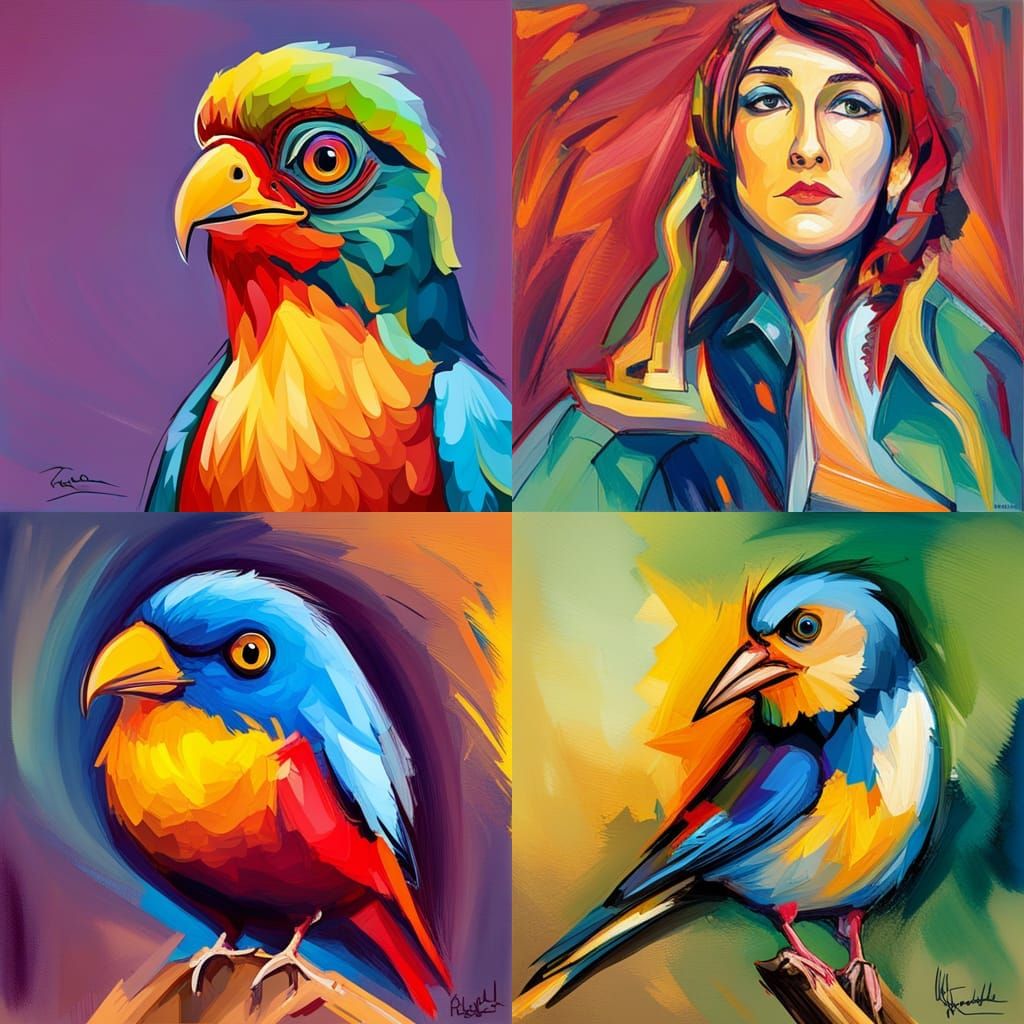 The Twitter bird, Expressionism style - AI Generated Artwork ...