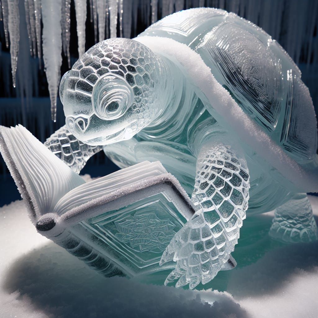 Ice sculpture turtle challenge - Ice sculpture turtle challe...