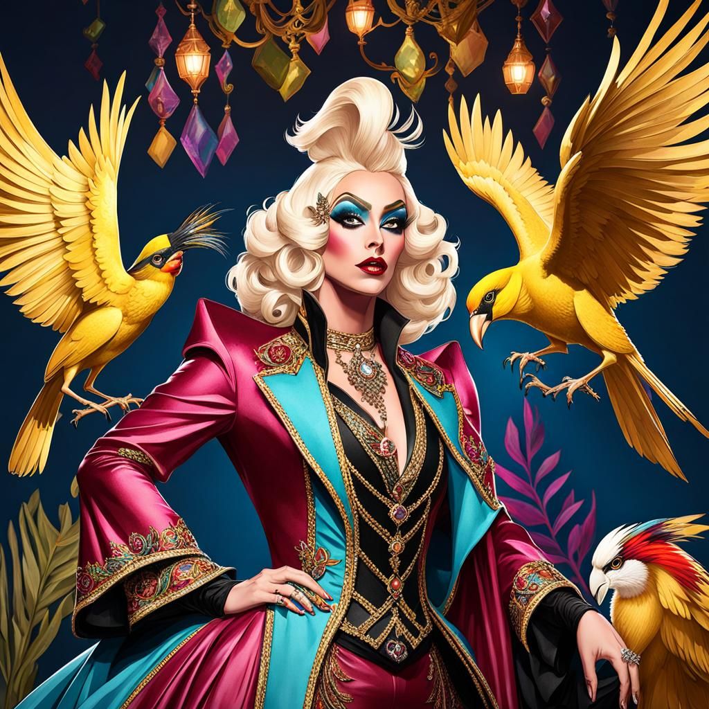 drag queen bard with a bird theme - AI Generated Artwork - NightCafe ...