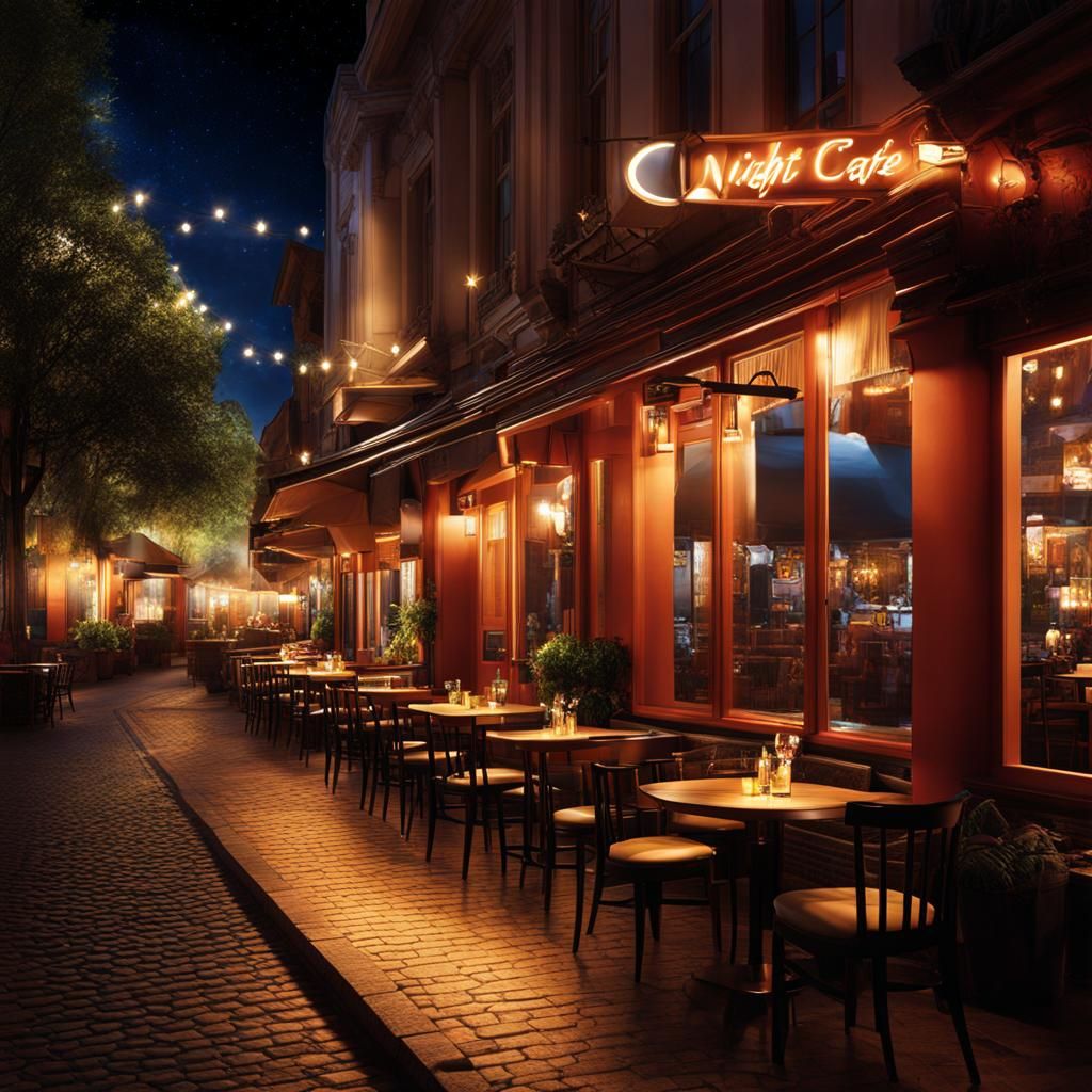 Night Cafe, high-resolution, high-resolution - AI Generated Artwork ...