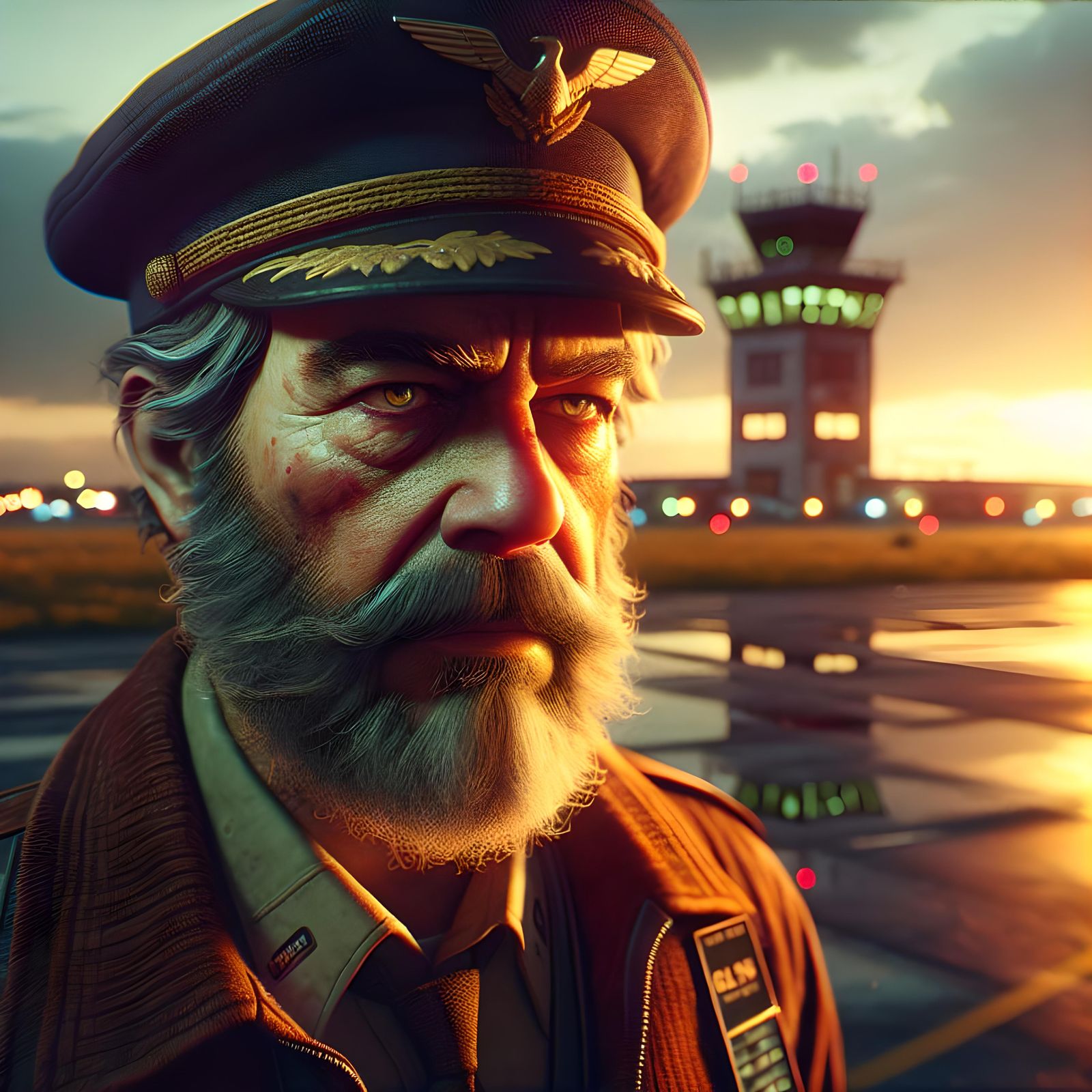 Grumpy pilot series (4) - AI Generated Artwork - NightCafe Creator