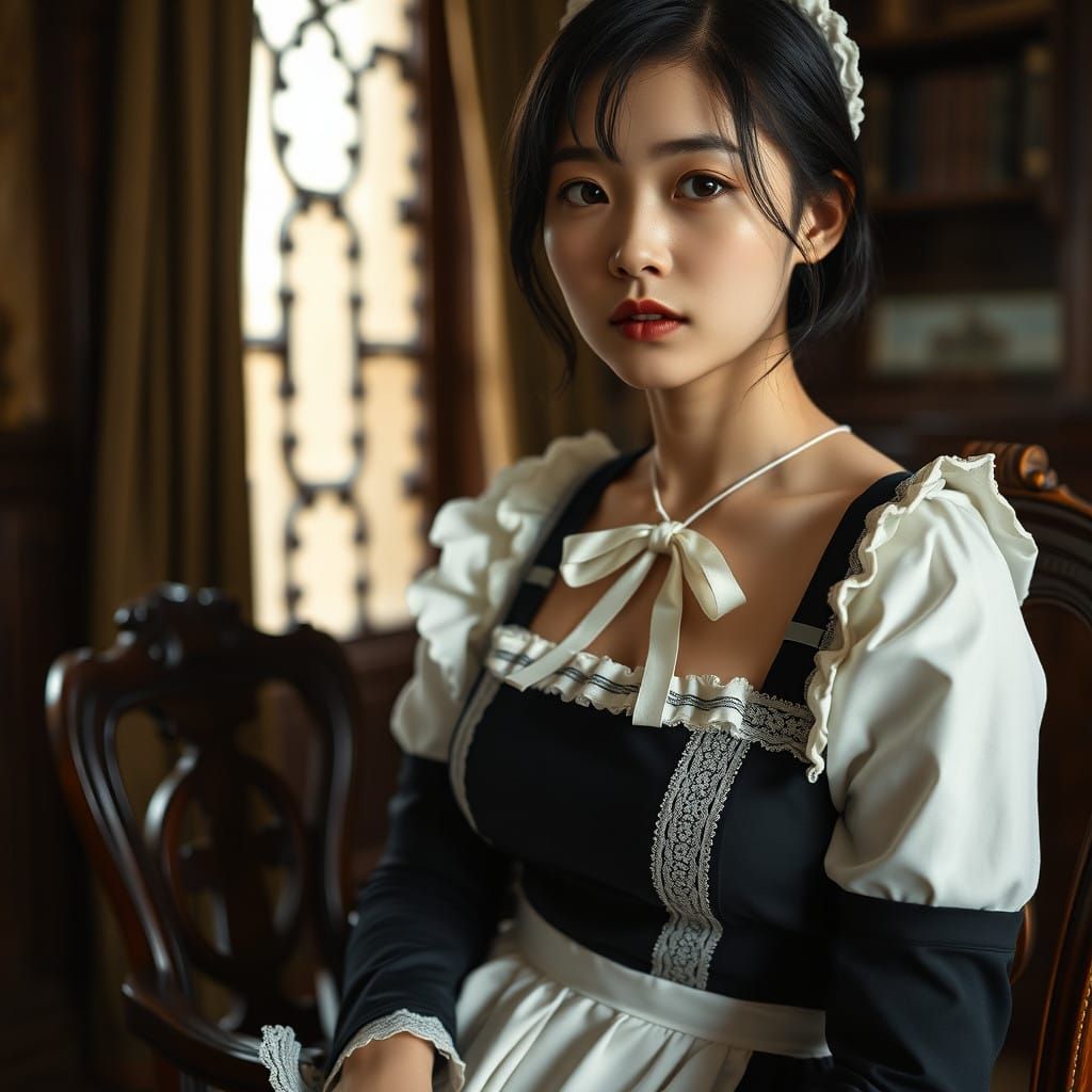 maid - Japanese Maid in Elegant Medieval Setting