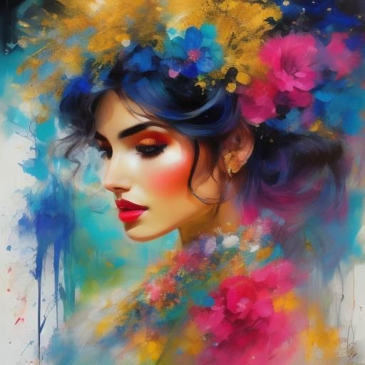 .Sweeping painterly, ornate mixed media elven earcuffs. Head to waist ...