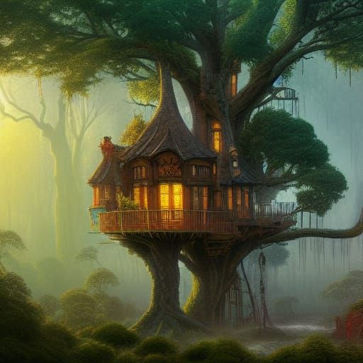 tree house - AI Generated Artwork - NightCafe Creator