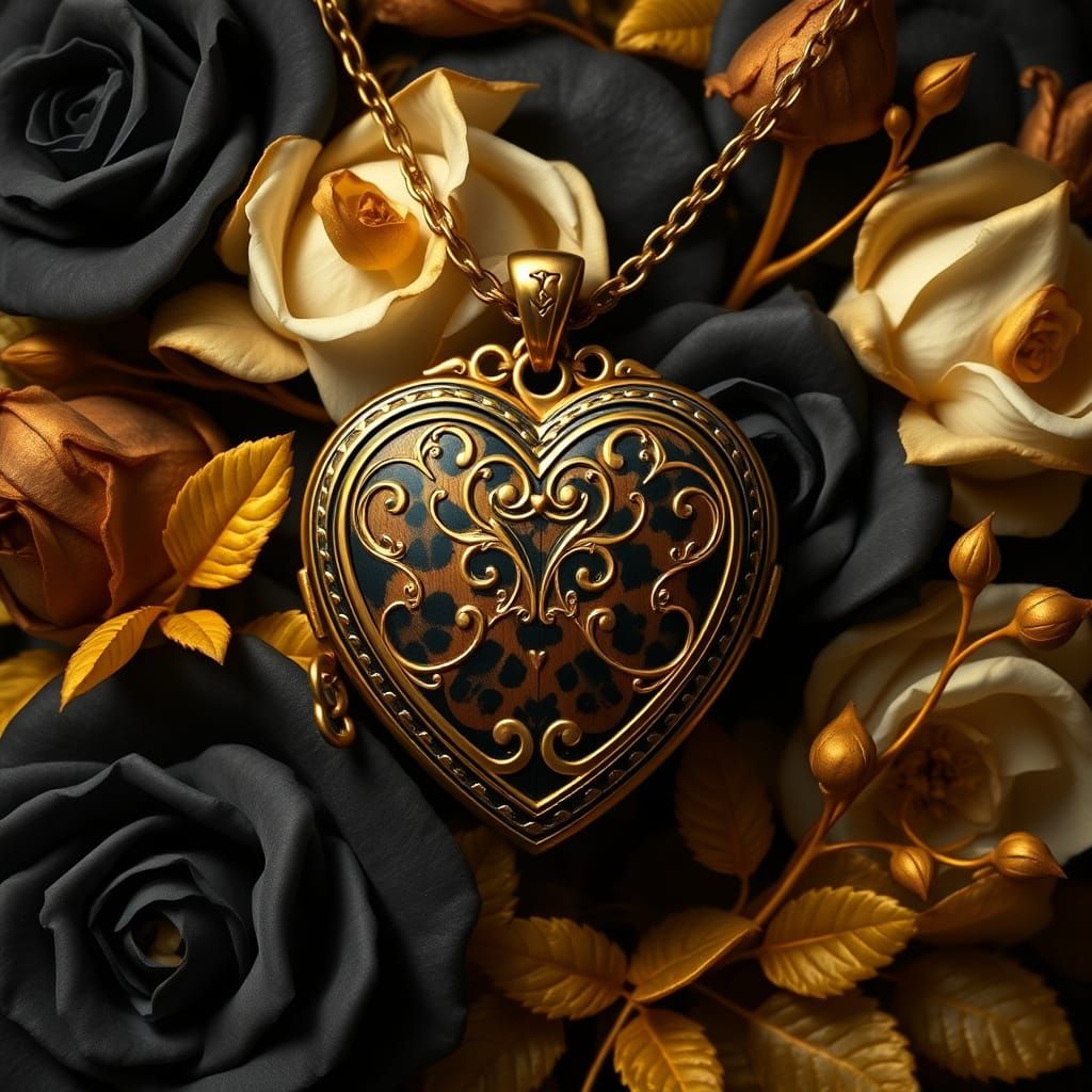 Heart Shape - Baroque Heart Locket in Exquisite High Realis...
