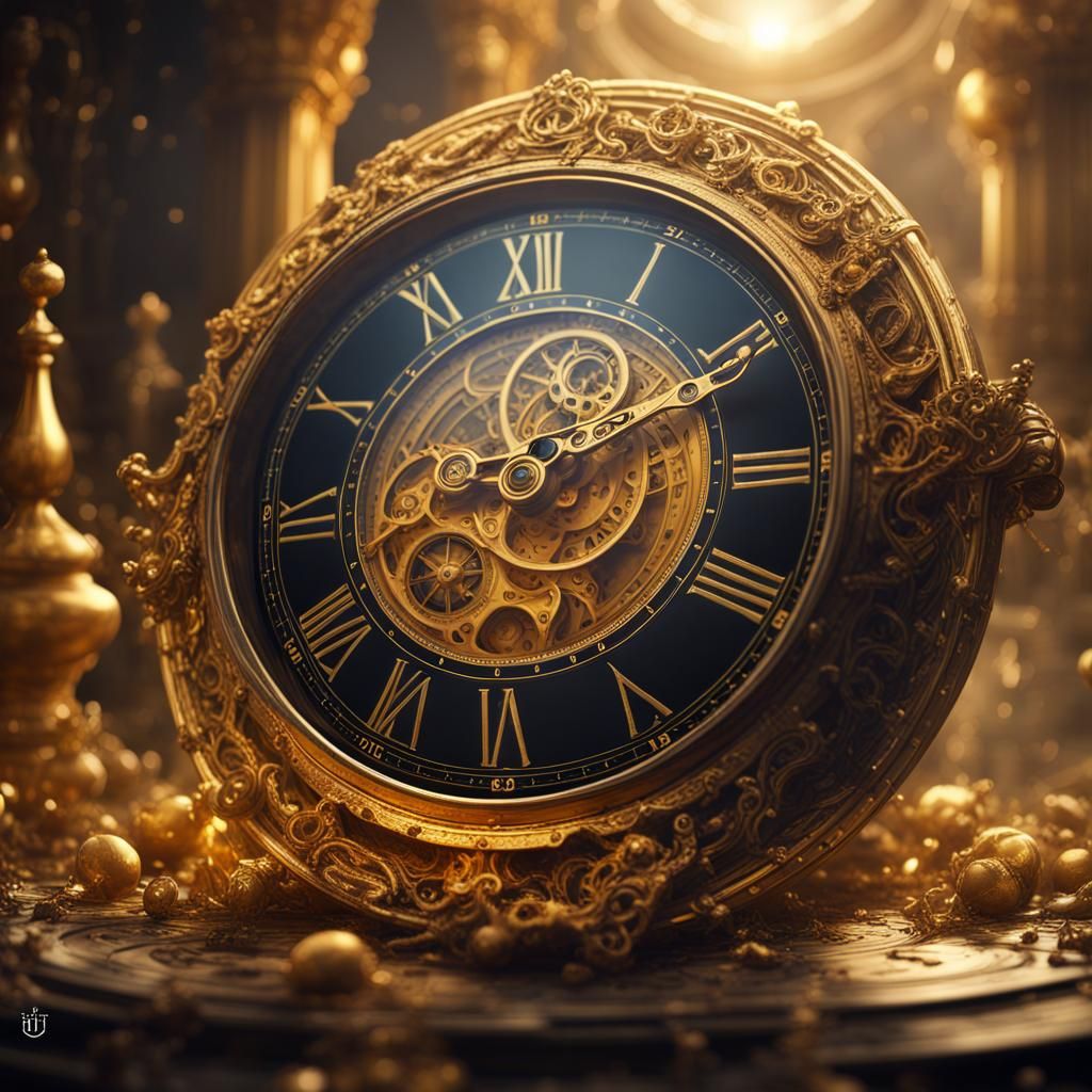 Concept of time, elegant, Royal, magic, big watch. Idea that time is ...
