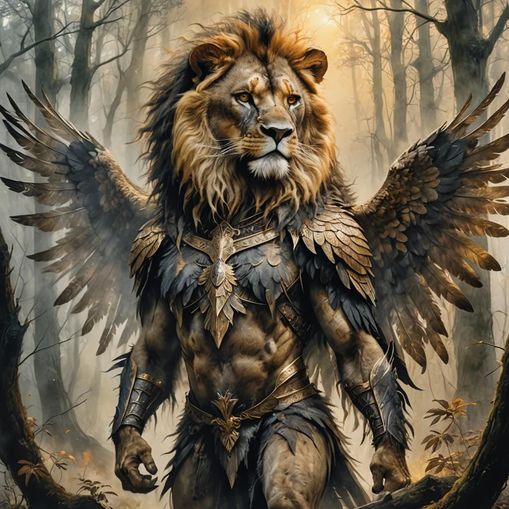 Realistic Imaginary Creatures - Mystical Lion Eagle Hybrid ...