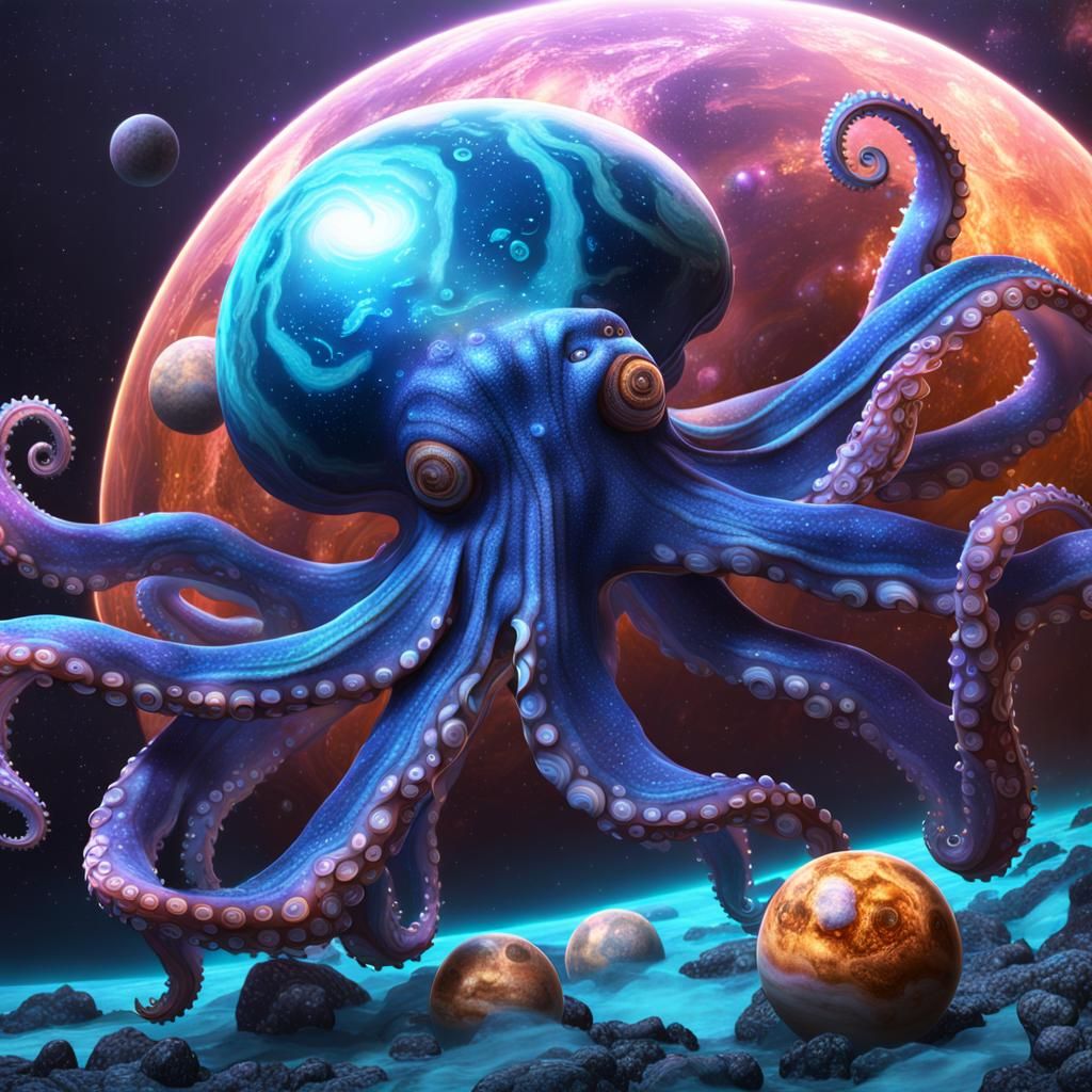 octopus in space - AI Generated Artwork - NightCafe Creator