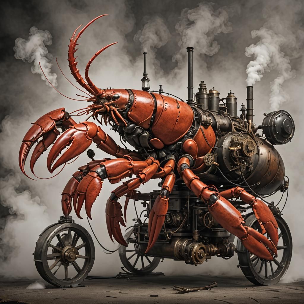 Steam-powered lobster. - AI Generated Artwork - NightCafe Creator