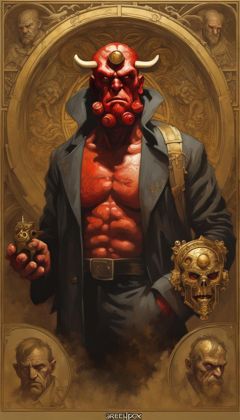 Hellboy portrait - AI Generated Artwork - NightCafe Creator