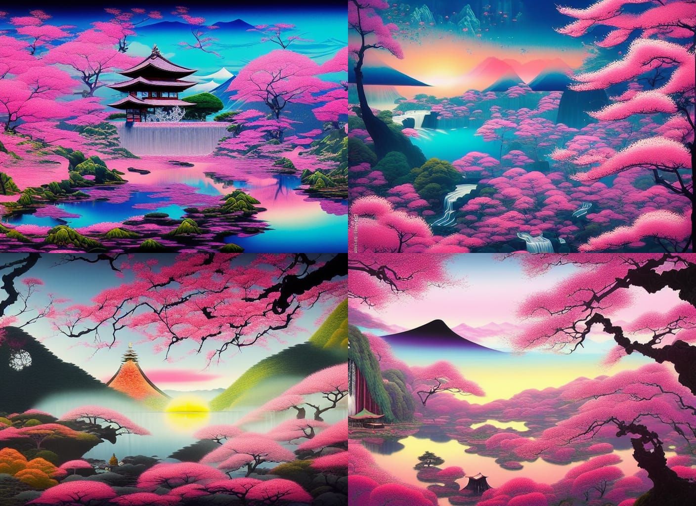 Sakura Zen Landscapes - AI Generated Artwork - NightCafe Creator