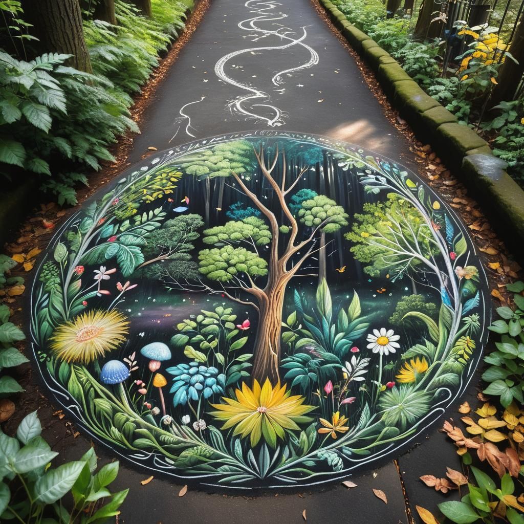 Magical Forest. Chalk Art - AI Generated Artwork - NightCafe Creator
