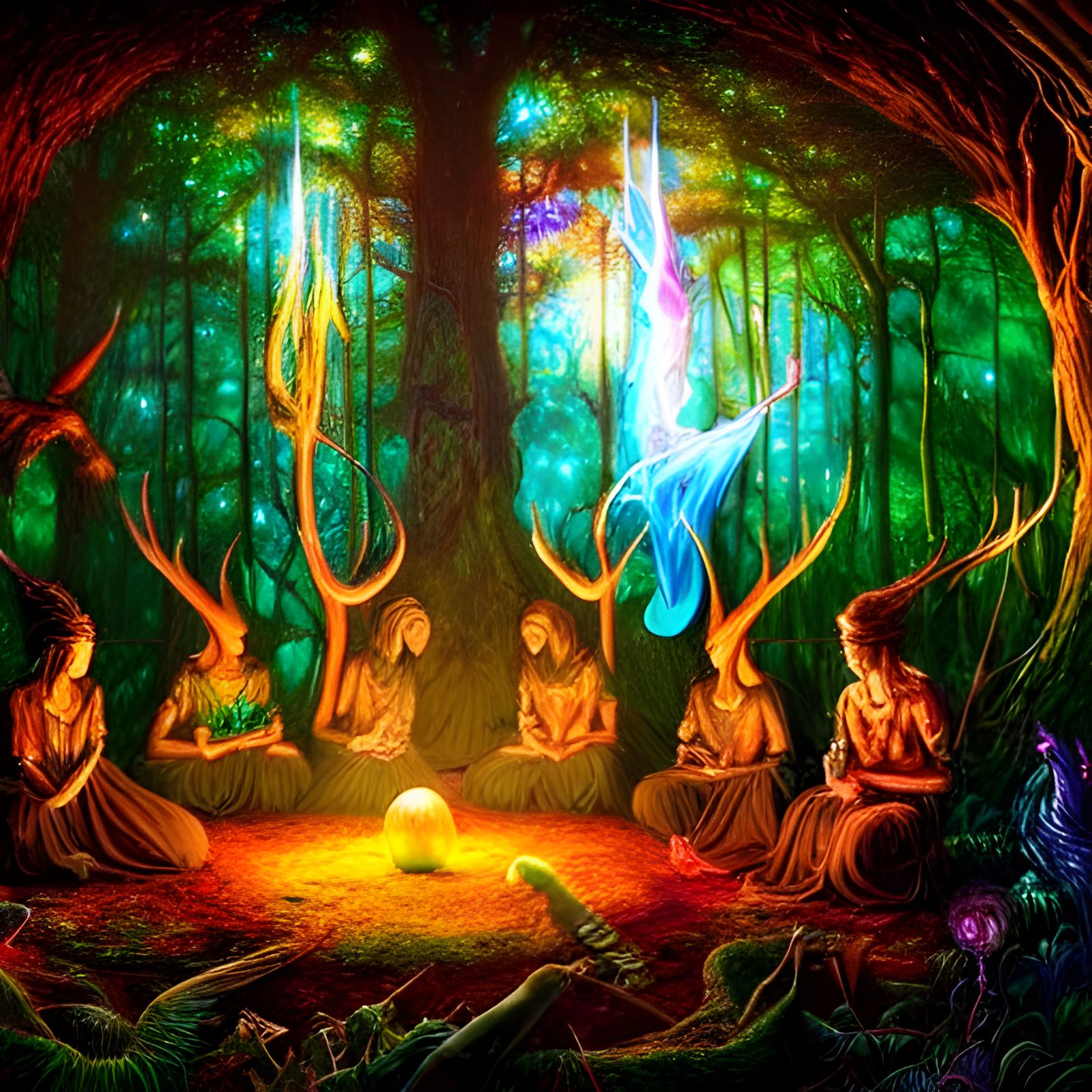 Sacred Magical Ritual in the forest - AI Generated Artwork - NightCafe ...