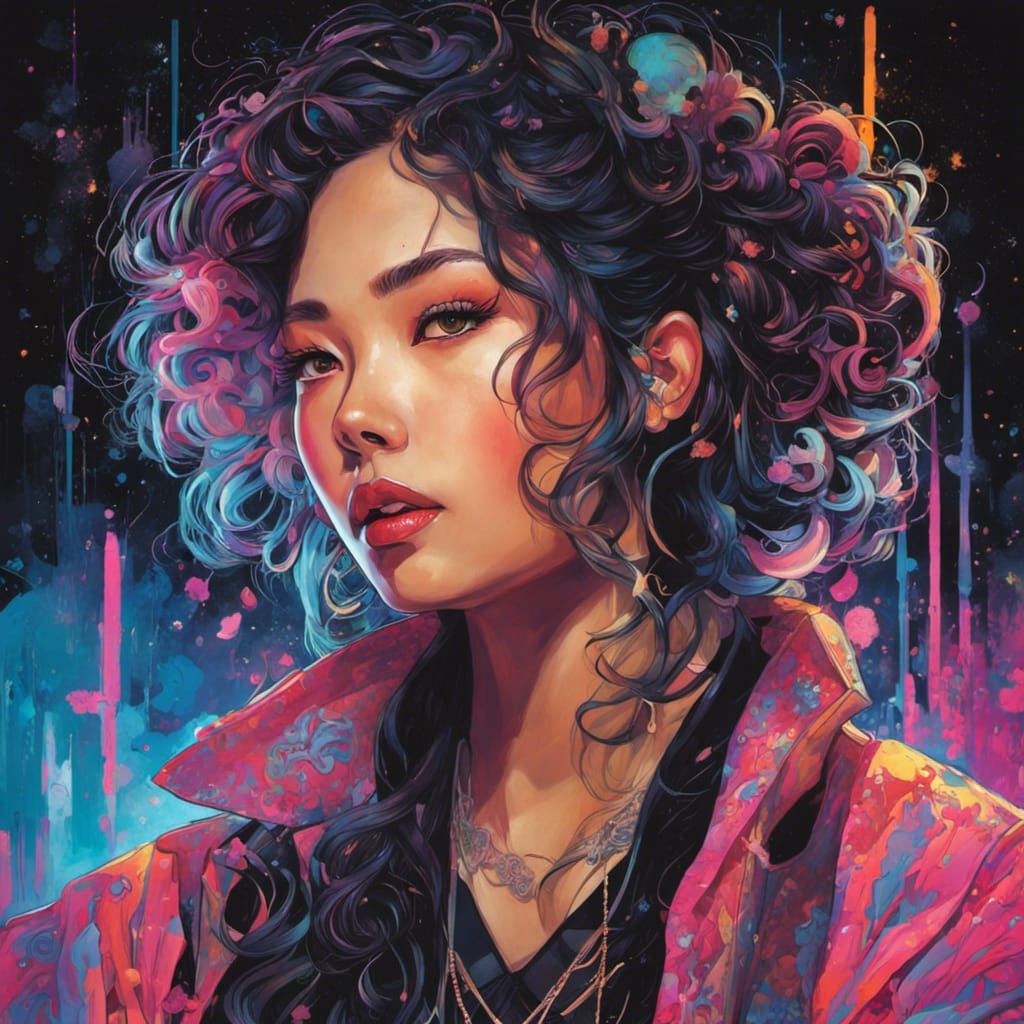 Synthwave portrait - AI Generated Artwork - NightCafe Creator